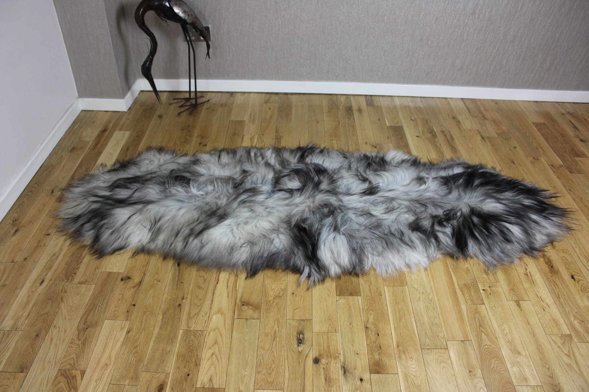 Icelandic Sheepskin Rug Double Natural Grey INGD60 - Hide Rugs