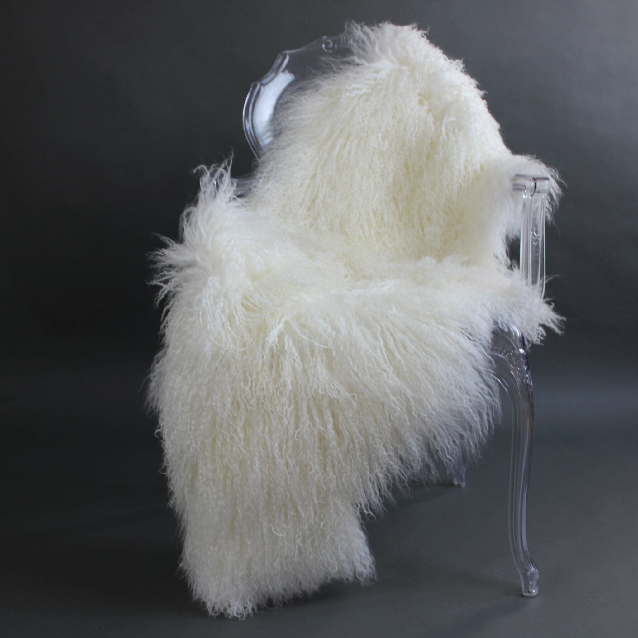 Mongolian Lambskin Rug Ivory Double - Hide Rugs