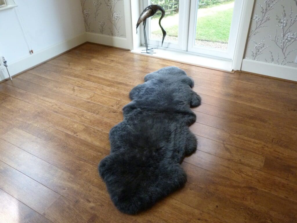 Sheepskin Rug Double Dark Grey - Hide Rugs