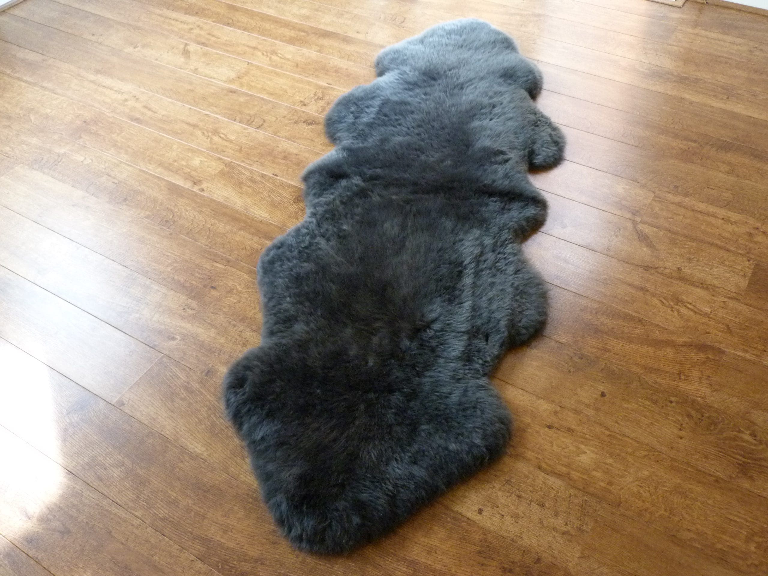 Sheepskin Rug Double Dark Grey - Hide Rugs