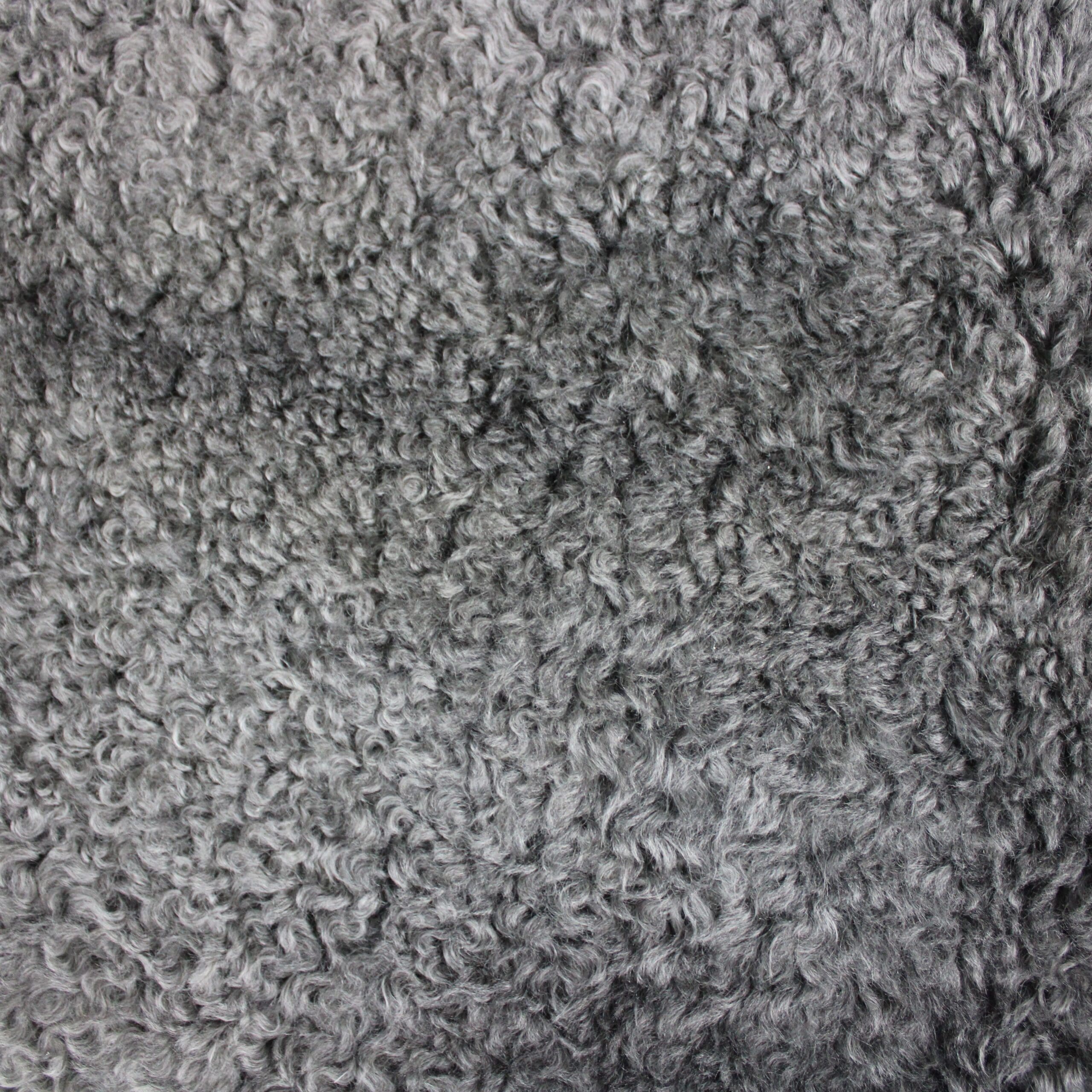 Gotland Double Sheepskin Rug in Natural Grey - Curly Fleece
