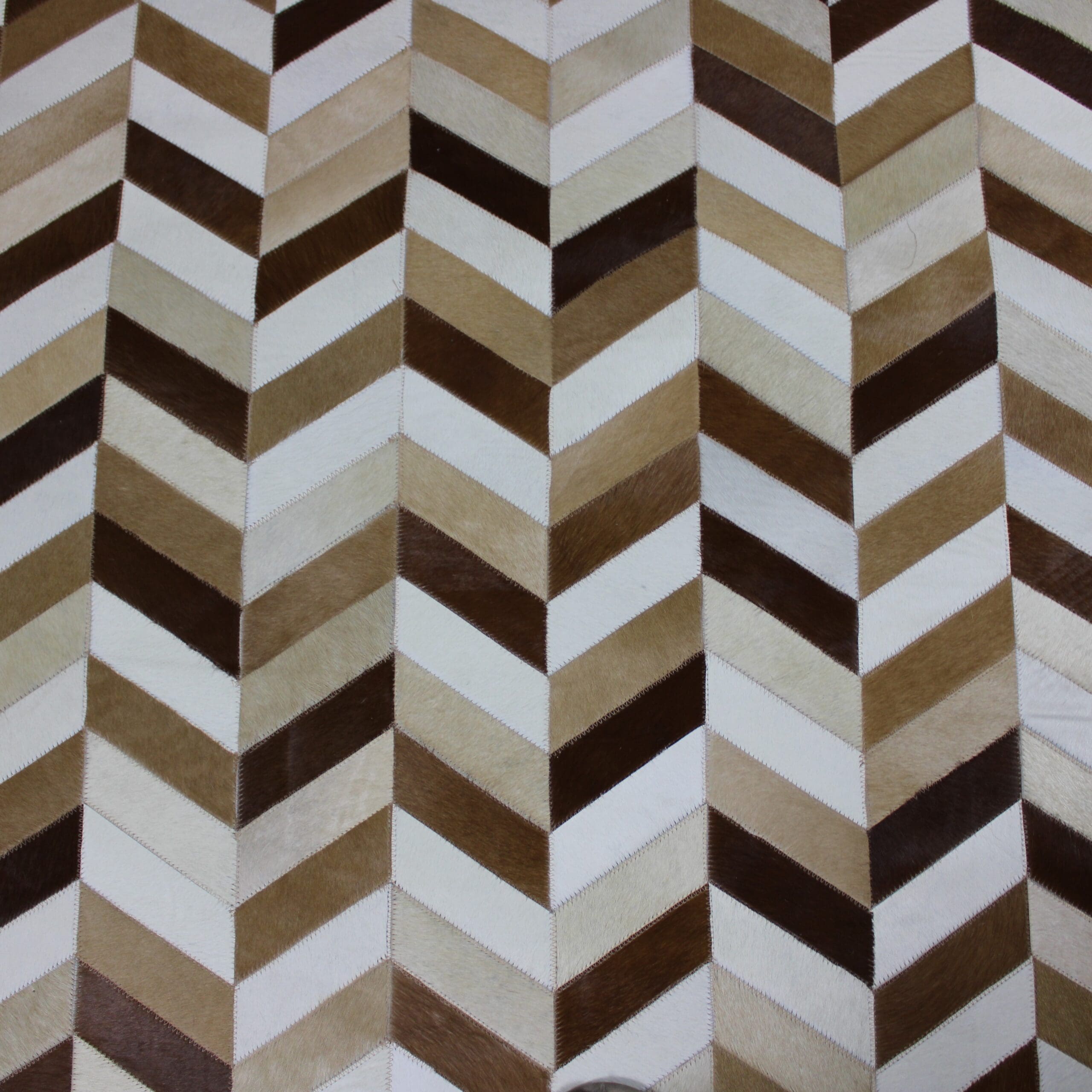 Patchwork Chevron Cowhide Rug - Hide Rugs