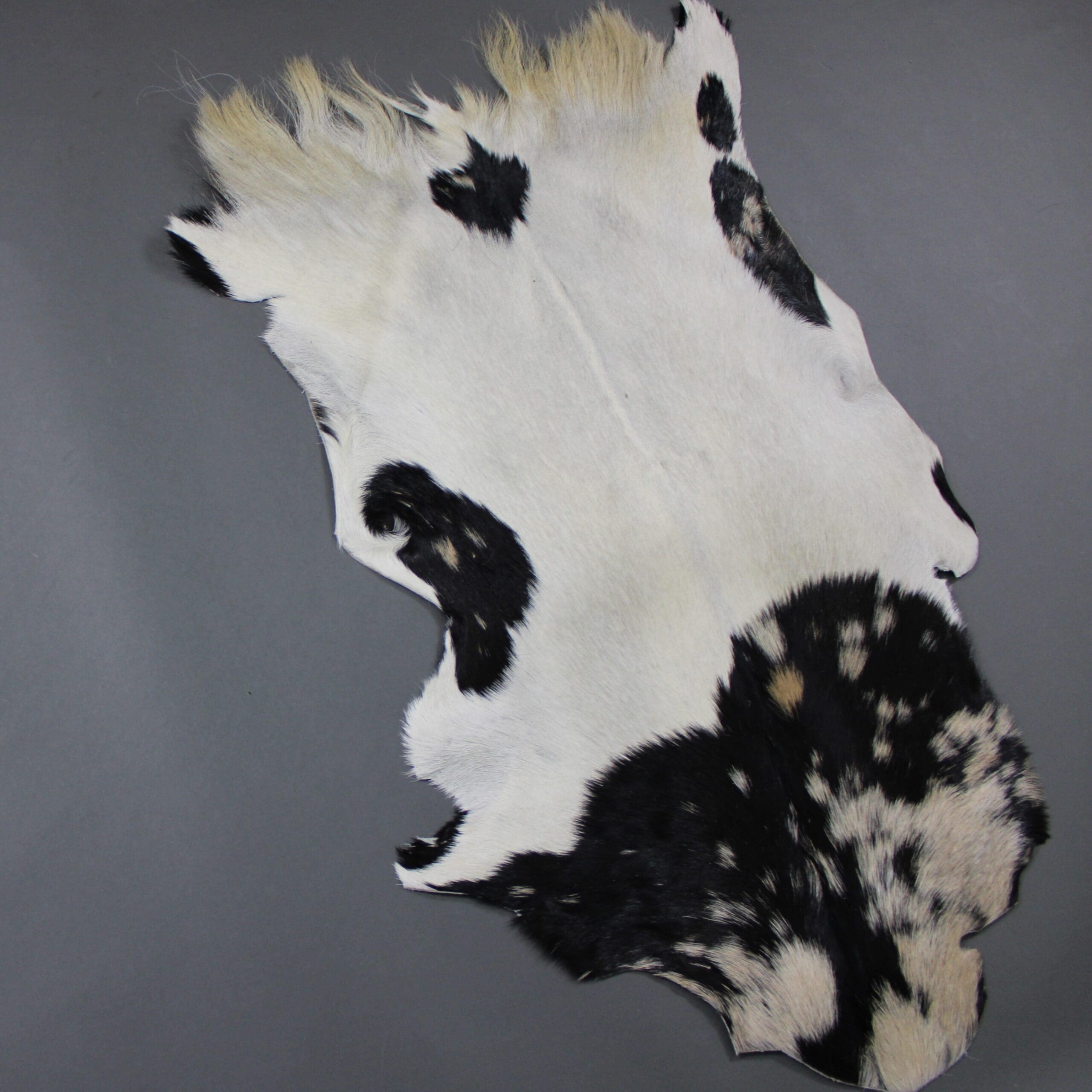 Small Goatskin Rug - Natural Brown and Ivory Hide Rug