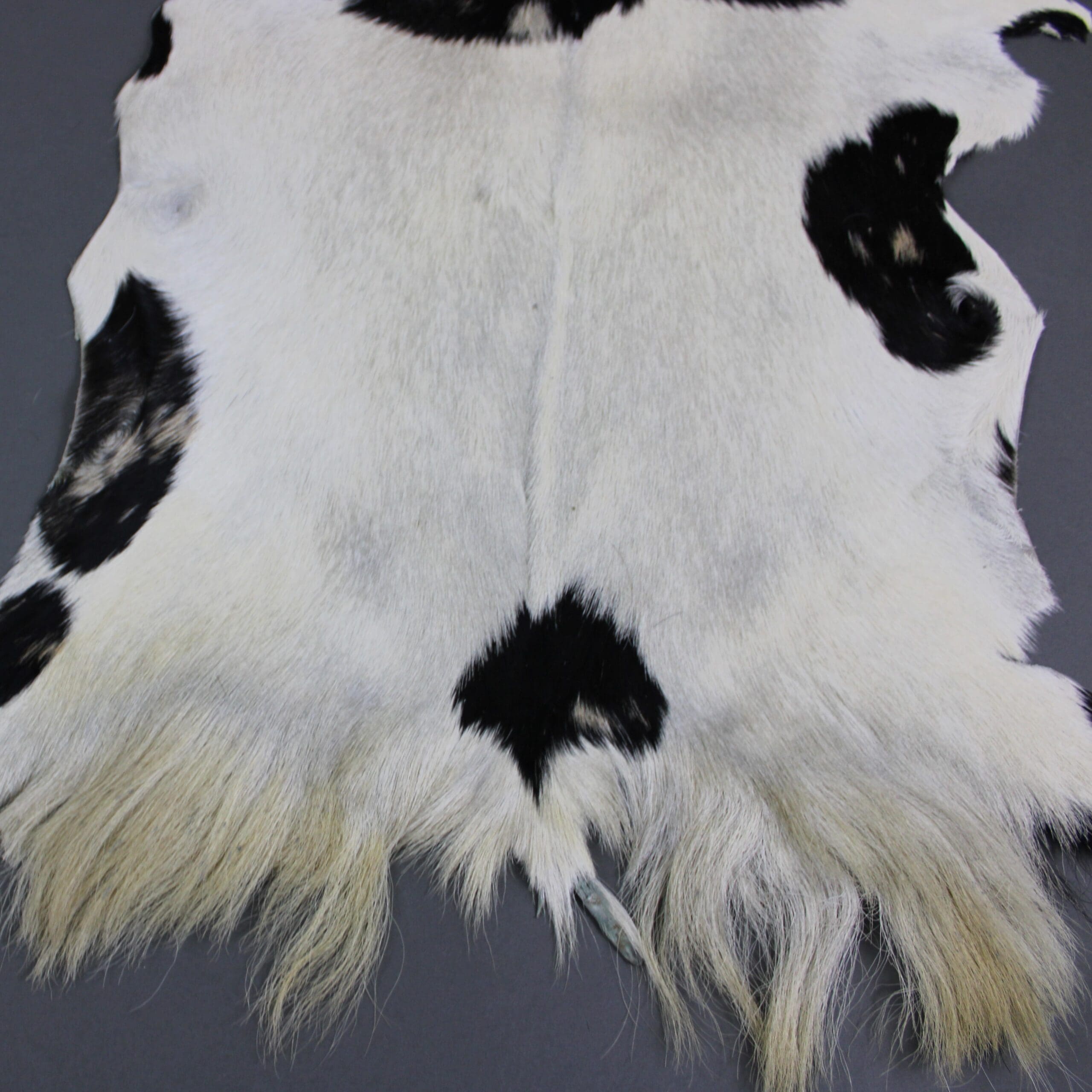 Small Goatskin Rug - Natural Brown and Ivory Hide Rug