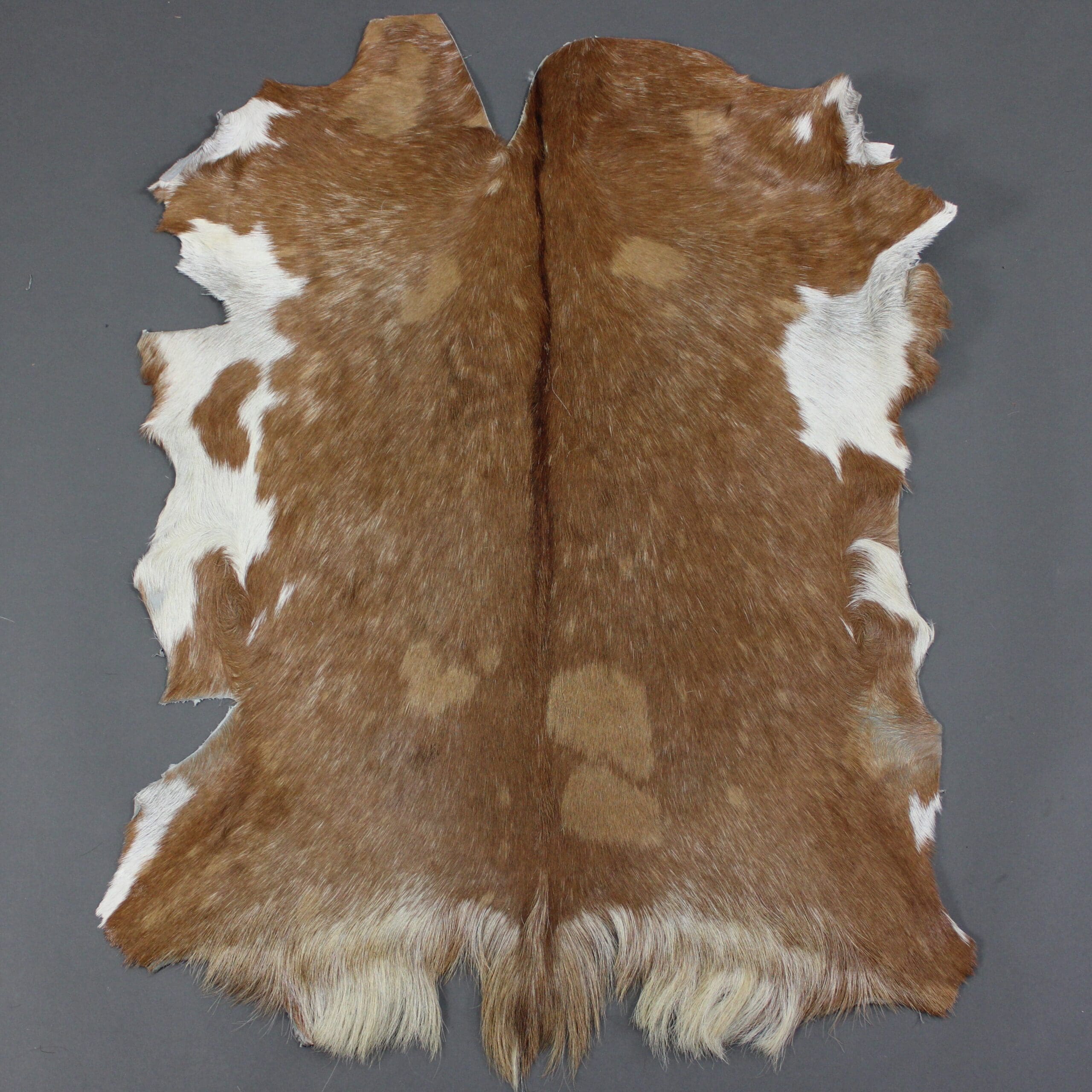 Small Goatskin Rug - Natural Brown and Cream Hide Rug