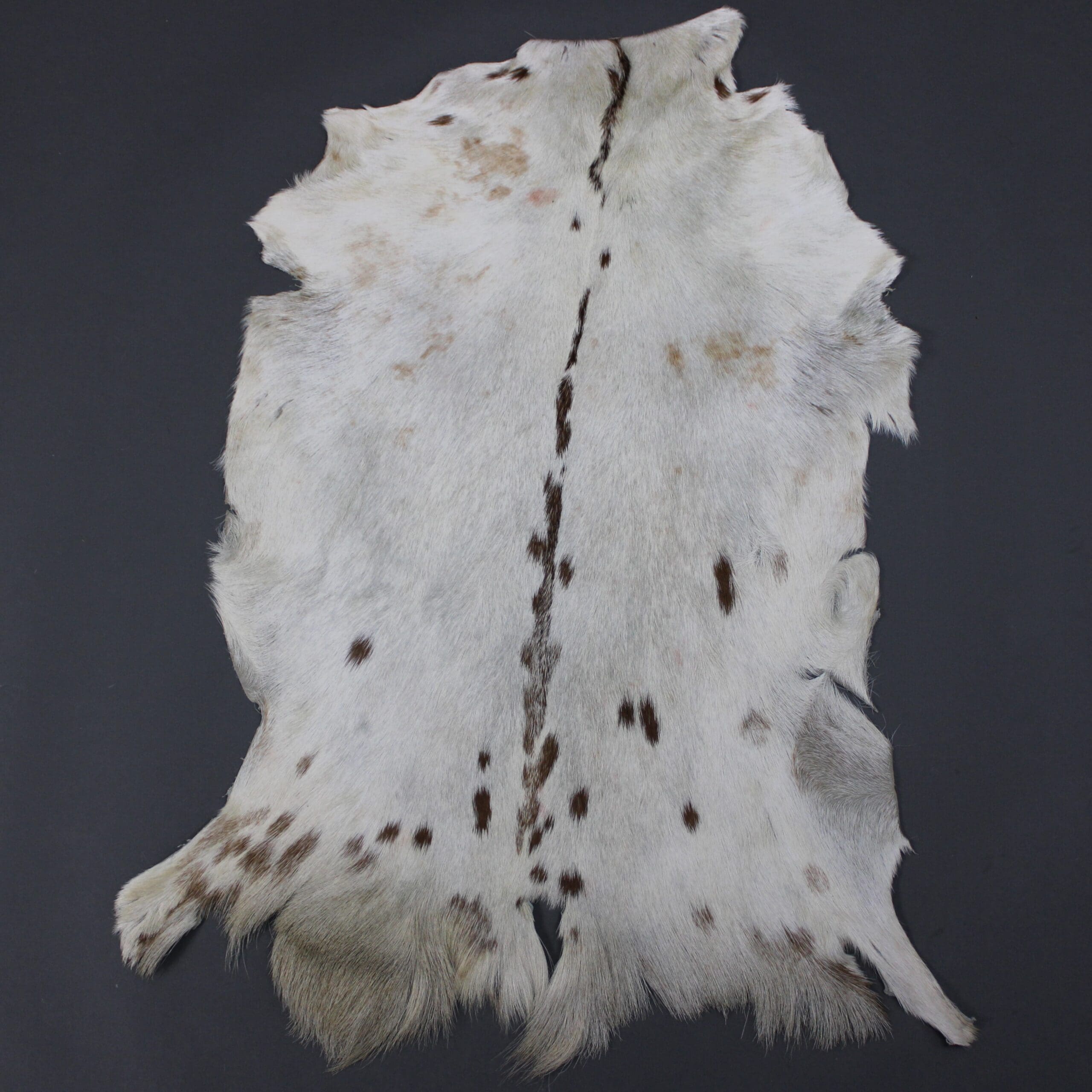 Small Natural Goatskin Rug - Brown, Ivory and Cream