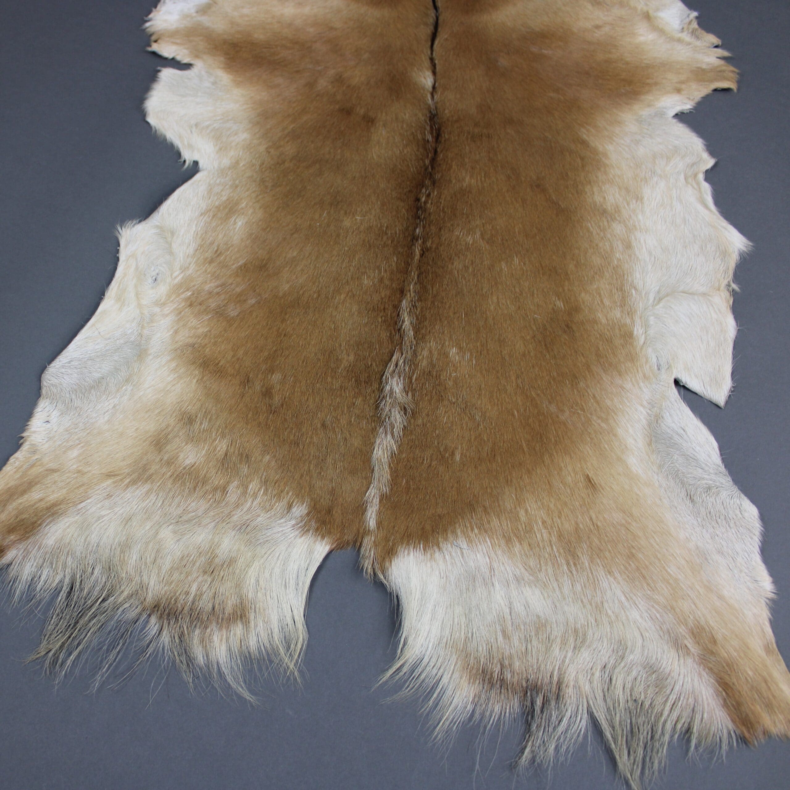 Small Natural Goatskin Rug - Brown, Ivory and Cream