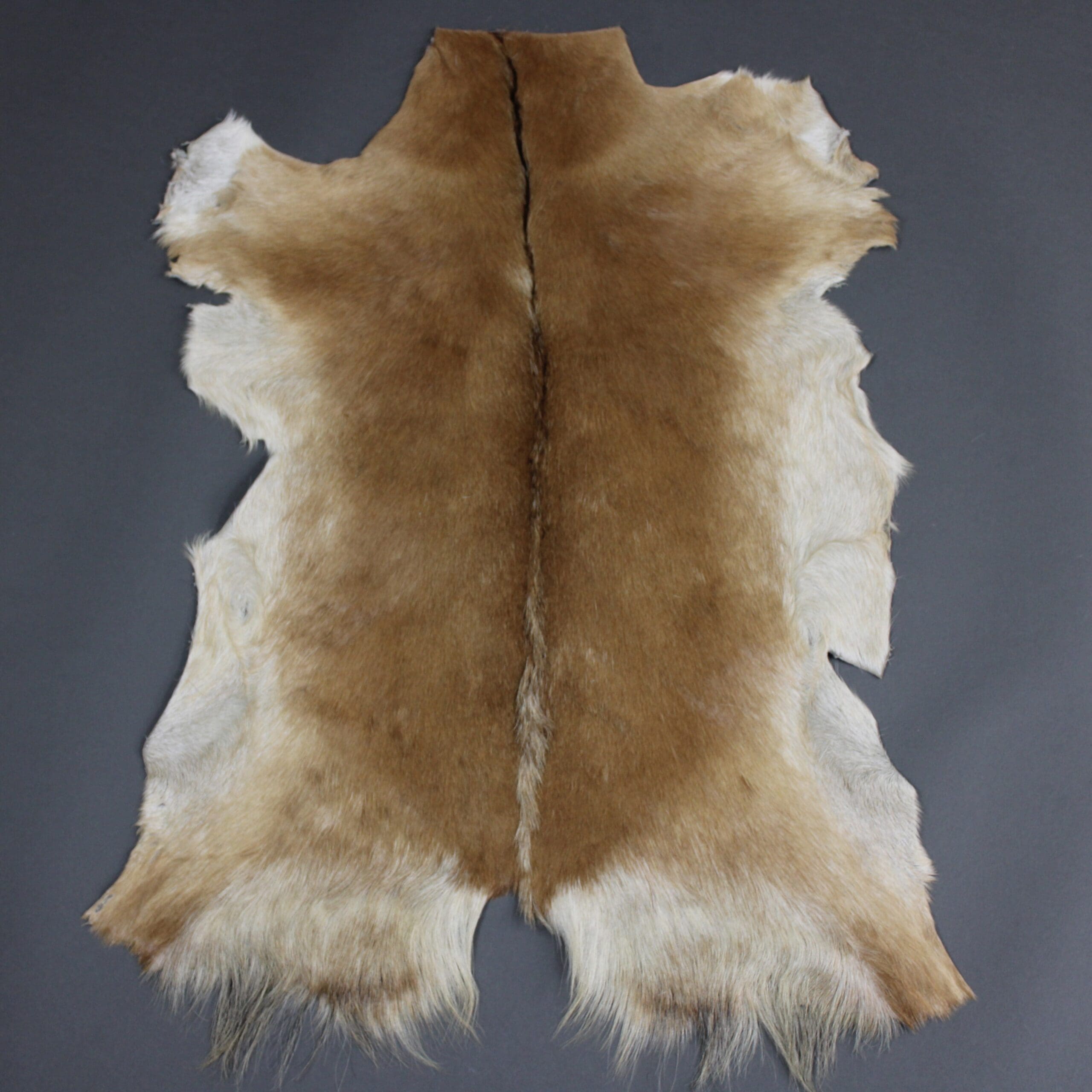 Small Natural Goatskin Rug - Brown, Ivory and Cream