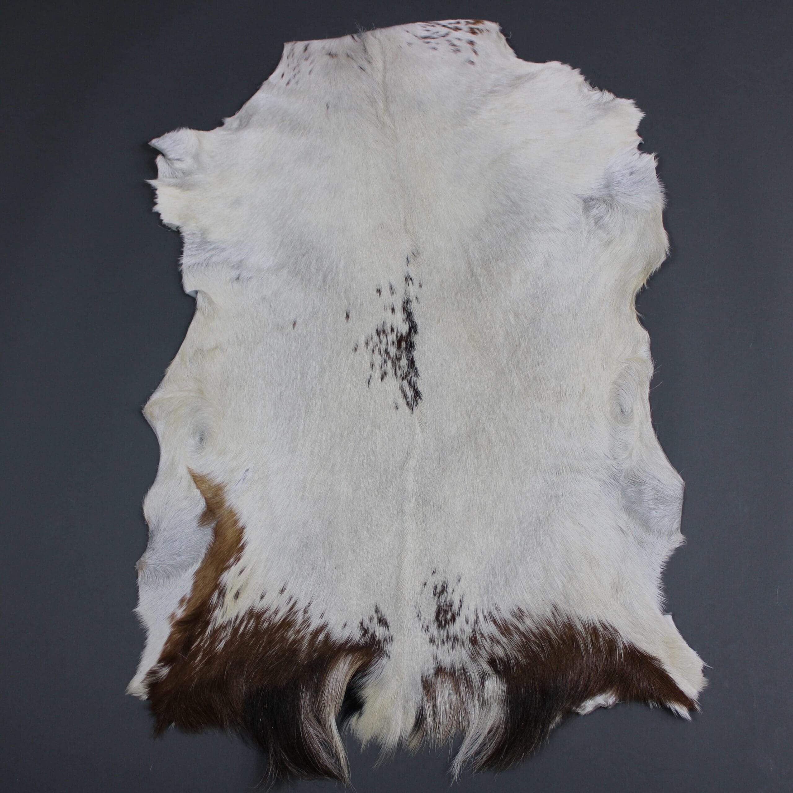 Small Goatskin Rug - Natural Brown and Cream Hide Rug